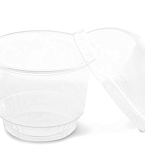 Amazon.com: ALMOXVYE 100 Pack 8 Oz Clear Plastic Cups with Dome Lids ...