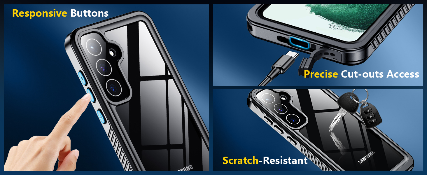 Amazon.com: SPIDERCASE Designed for Samsung Galaxy S22 Case Waterproof,Built-in Screen Protector ...