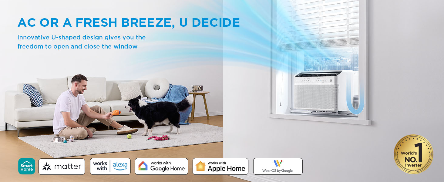 Amazon.com: Midea 8,000 BTU U Shaped Smart Inverter Window Air Conditioner - Cools 350 Sq Ft ...