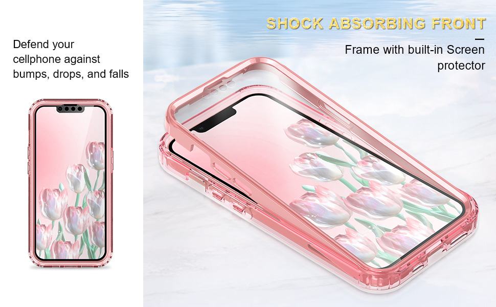 Amazon.com: Btscase Compatible with iPhone 13 Case, Built-in Screen Protector with 360° Ring ...