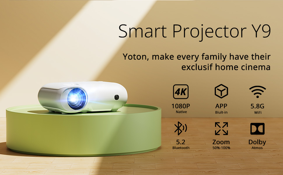 Amazon.com: YOTON Proyector Y9 Netflix con wifi y Bluetooth, proyector portátil 4K compatible ...