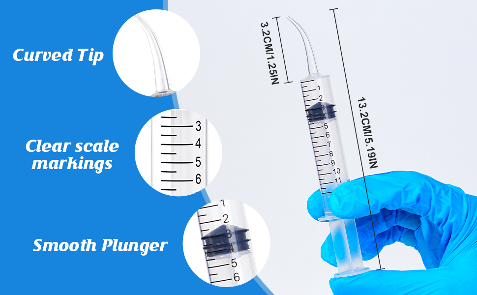Amazon.com: Wisdom Teeth Syringe, 12ml with Curved Tip & Measurement, Sterile Individually ...