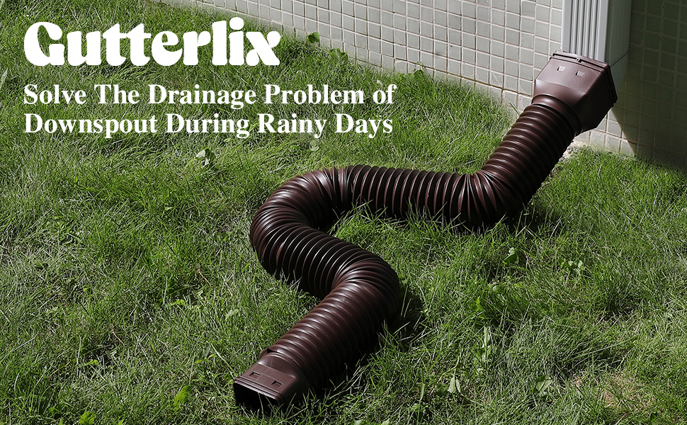 Gutterlix 2 Pack Flexible Gutter Downspout Extensions Extendable from ...
