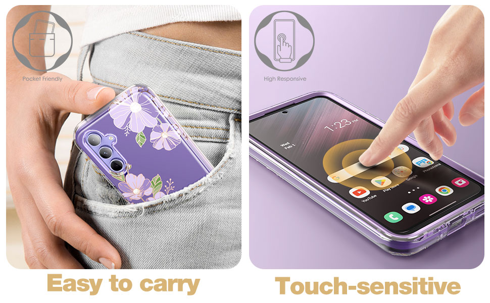 Amazon.com: SURITCH for Samsung Galaxy A54 5G Case, [Built-in Anti-Scratch Screen Protector] 360 ...