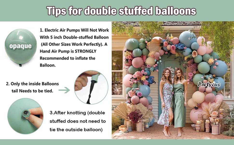 Amazon.com: Pink Blue Green Balloon Arch Double Stuffed Dusty Light Green Baby Blue Blush Mauve ...