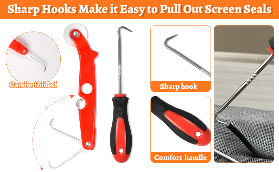 Screen Repair Tool,Window Roller,Spline Installer,6 in 1 Window Installation Tool,Screen Mouse ...