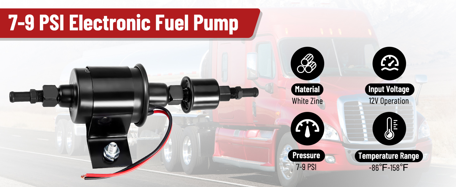 Amazon.com: CarBole Universal Fuel Pump 12V Low Pressure 7-9 PSI, Inline Electric Gasoline ...