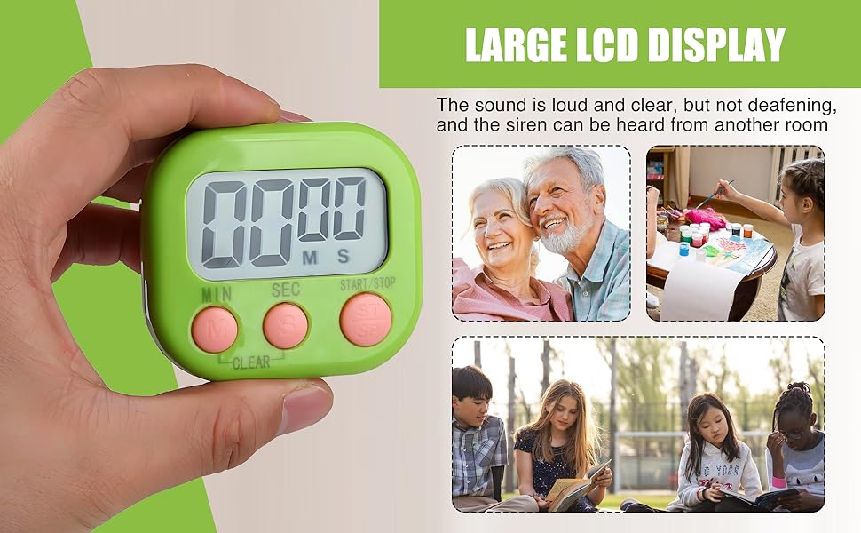 Amazon.com: 6 Pack Multi-Function Electronic Timer, Colorful Kitchen Timers Digital Magnetic ...