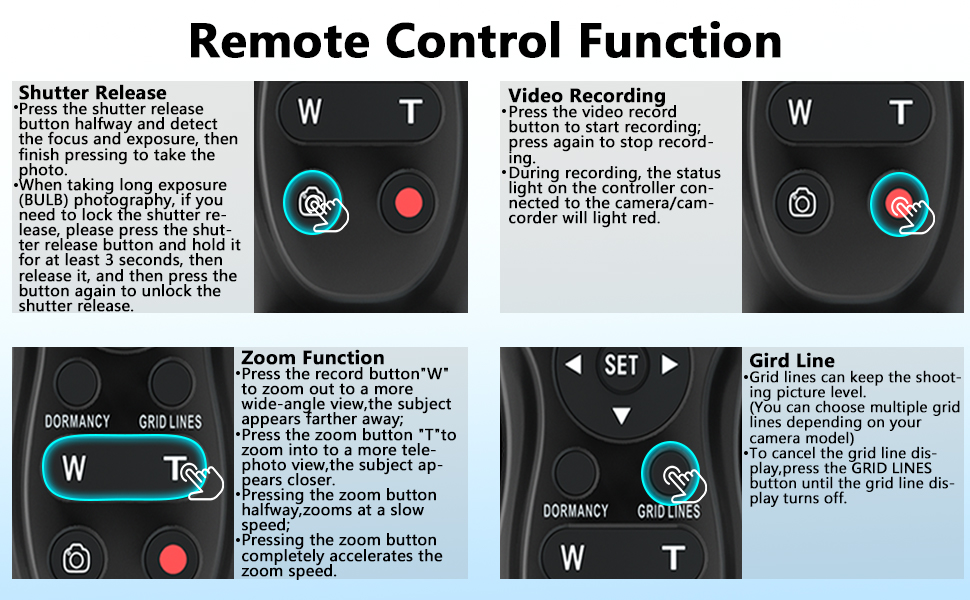 Amazon.com : Wireless Camera Remote Control & Timer Zoom Controller - Remote Commander with ...