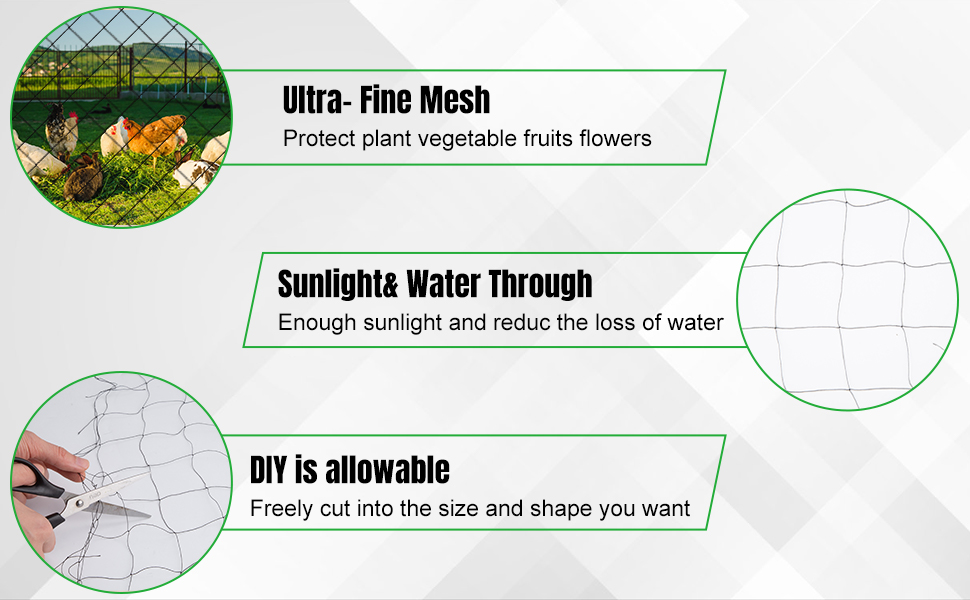 Amazon.com : NONMON Bird Netting for Garden - 25'x25' Poultry Netting with 2.4" Square Mesh Net ...