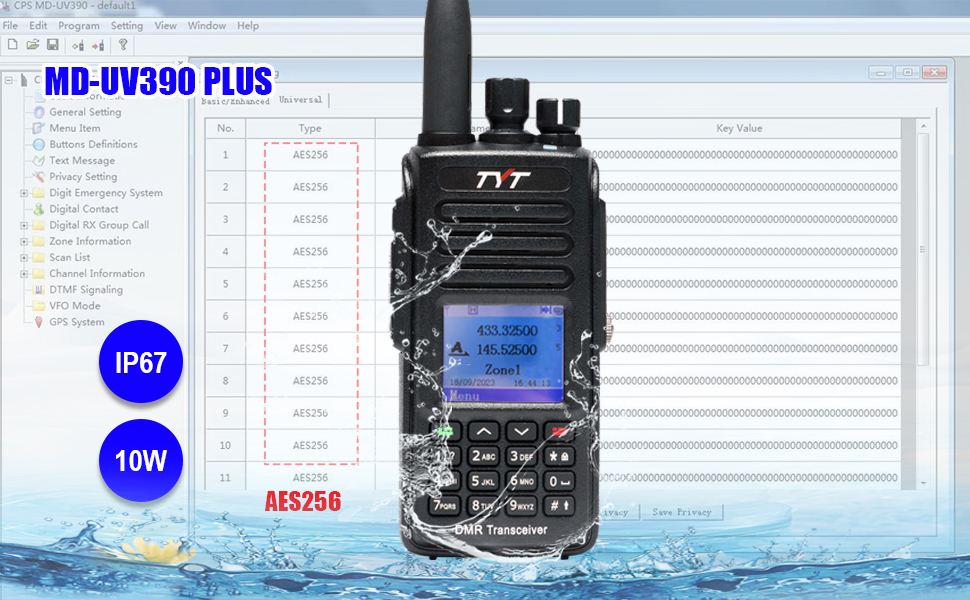 Amazon.com: TYT MD-UV390 Plus 10 Watts High Power with AES256 Encryption DMR UHF VHF IP67 ...