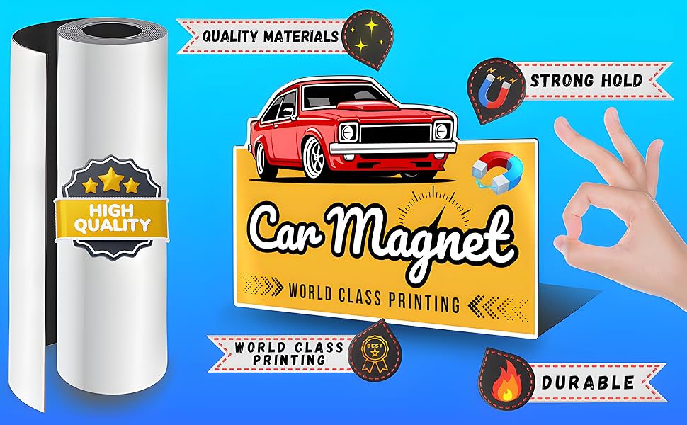 Amazon.com: Custom Car Magnet with Your Logo ║ Advertise Your Business Vehicle Magnetic ...