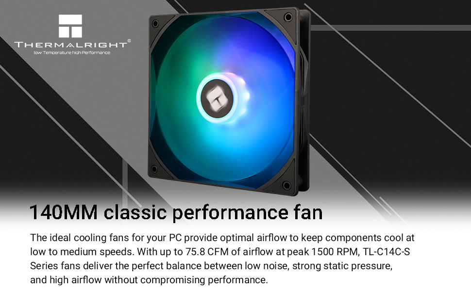 Thermalright TL-C14C-S High Performance Cooler Fan 1500RPM,PWM Cooling Fan, Computer Case ...