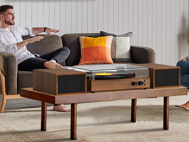 Amazon.com: Vinyl Record Player with External Stereo Speakers, Vintage ...