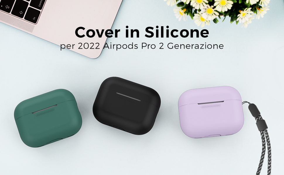 AHASTYLE Cover per Airpods Pro 2 Custodia Protettiva in Silicone [LED Anteriore Visibile ...