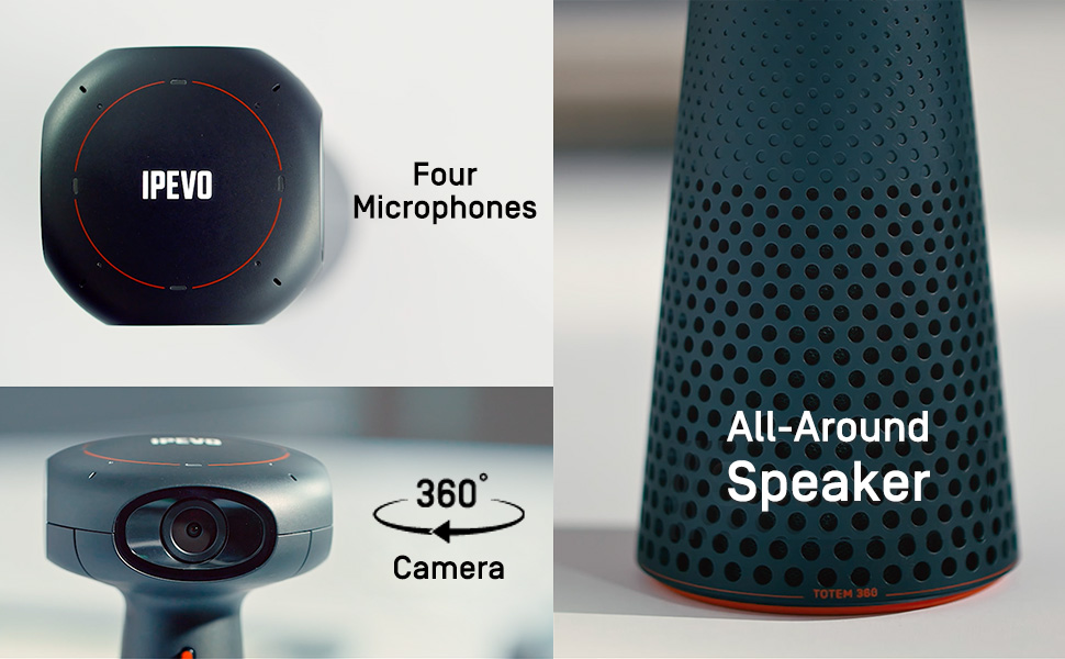 Amazon.com: IPEVO Totem 360, Panoramic 360-Degree Conference Camera, USB-C Plug'n'Play, Multiple ...