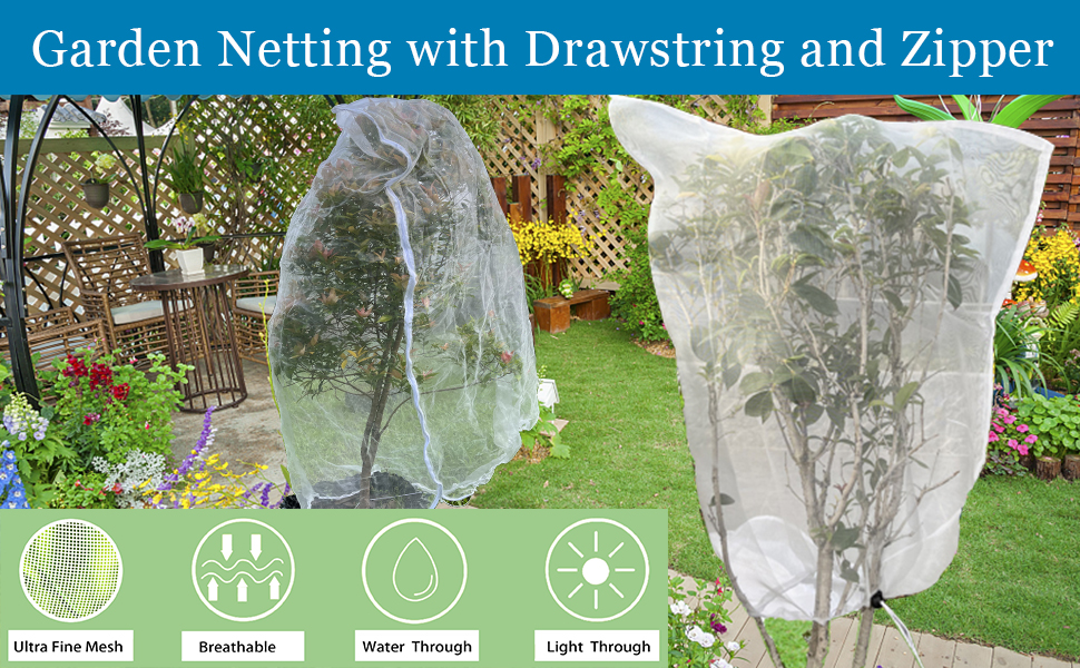 Amazon.com : BKDMZZMY Fruit Tree Netting, 10x10FT Large Garden Netting with Drawstring and ...