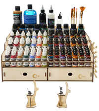 Amazon.com: OPHIR Wooden Paint holder Organizer with 2 Cabinet Drawers, Acrylic Paint Storage ...