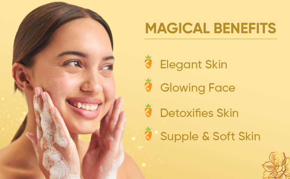 Karrot Natural Skincare 24 Carat Gold Face Wash With Hyaluronic Acid,Carrot&Almond|For Glowing ...