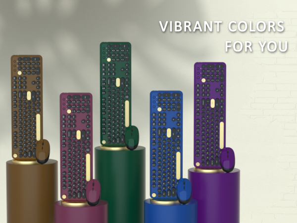 Mua Wireless Computer Keyboards Mouse Combos Coveva Colorful Typewriter Retro Keyboard With