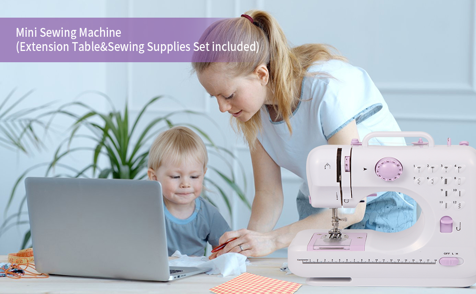 Amazon.com: Sewing Machine for Beginners and Kids with Extension Table ...