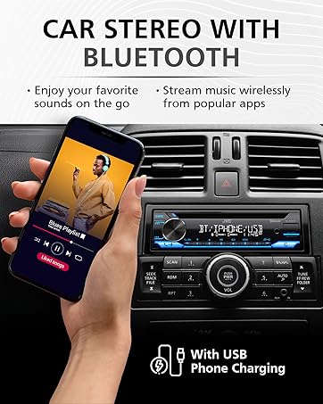 Amazon.com: JVC KW-M590BT Single Din/Double Din Car Stereo (50W x 4-Ch), L-Shaped Chassis Fits ...