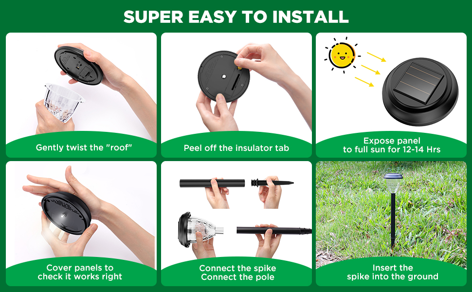 URAGO Super Bright Solar Lights Outdoor Waterproof 10 Pack, Dusk to Dawn Up to 12 Hrs Solar ...