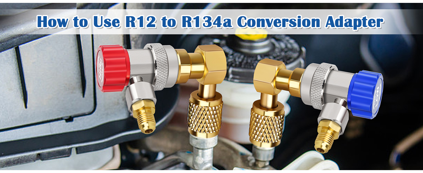 Amazon.com: FANOVO 90° R12 to R134a Adapter, High & Low Pressure R12 to R134a Conversion kit ...