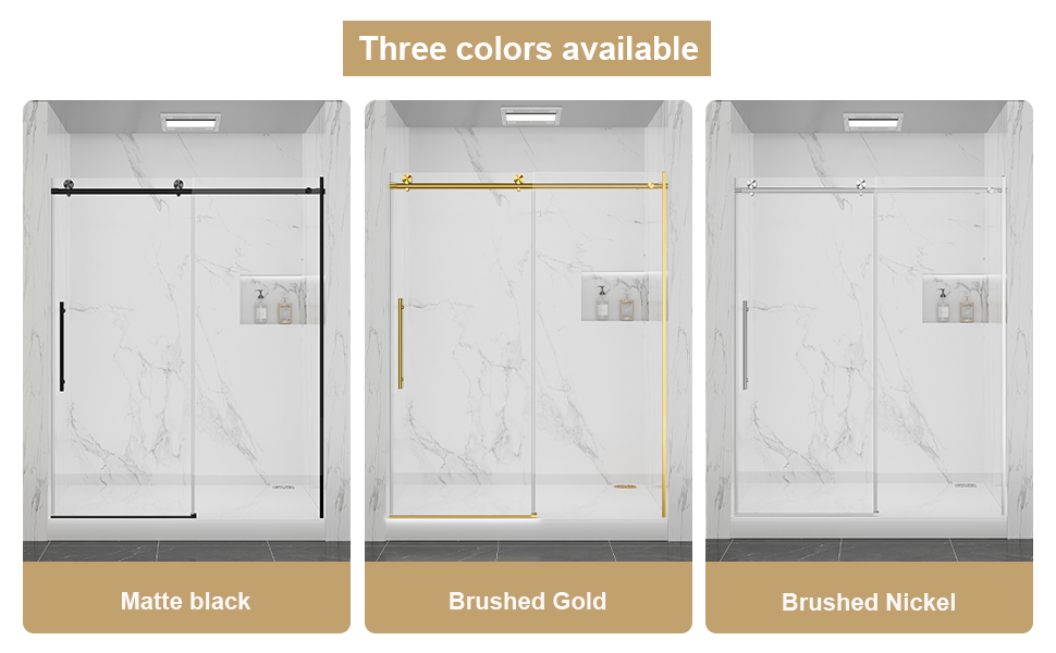 Findepot Frameless Sliding Shower Door 56-60 in W x 75 in H, Frameless Shower Door with 5/16 ...