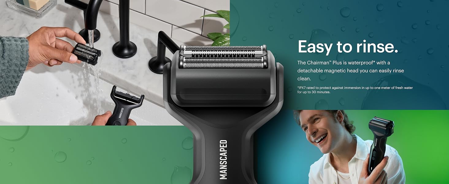 Amazon.com: MANSCAPED® The Chairman™ Plus Men’s Electric Foil Face Shaver - Two Interchangeable ...