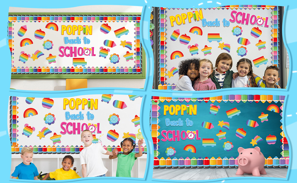 Amazon.com : AgincBerry 82PCS POPPIN Back to School Classroom Bulletin ...