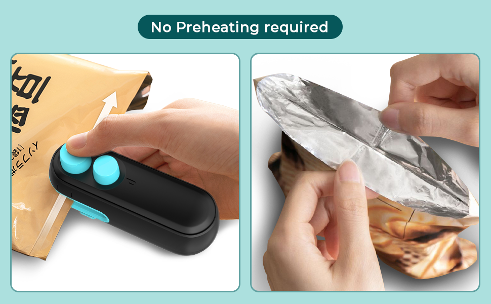 Amazon.com: Mini Bag Sealer, Handheld Bag Heat Vacuum Sealer, 2 in 1 Rechargeable Sealer and ...