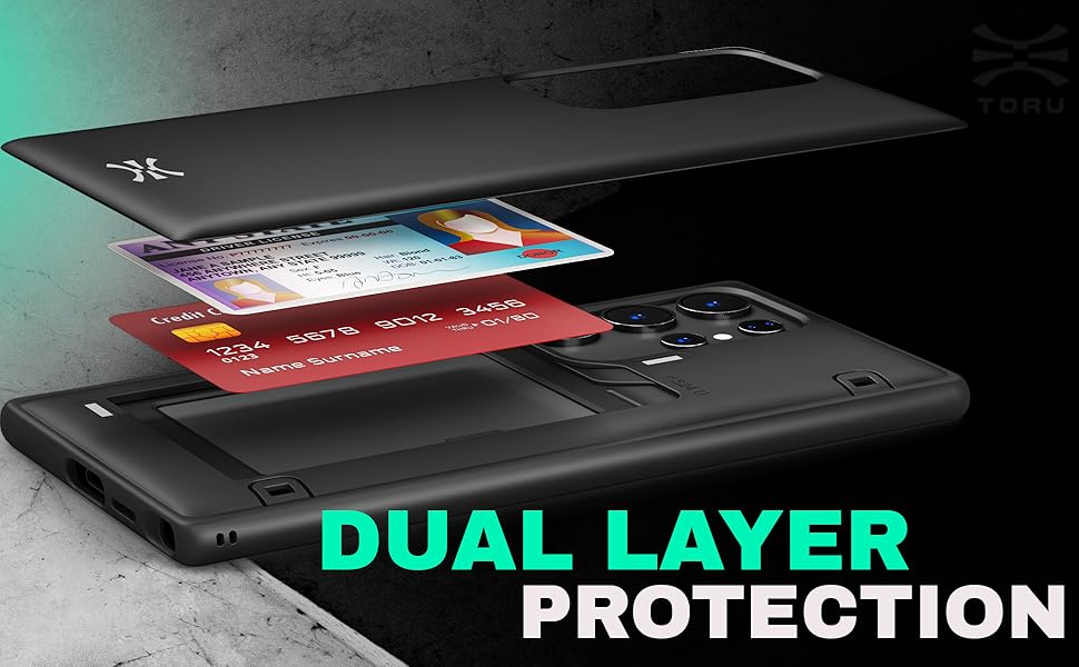 Amazon.com: TORU CX Hybrid for Samsung Galaxy S24 Ultra Wallet Case | Dual Layer Slim Protective ...