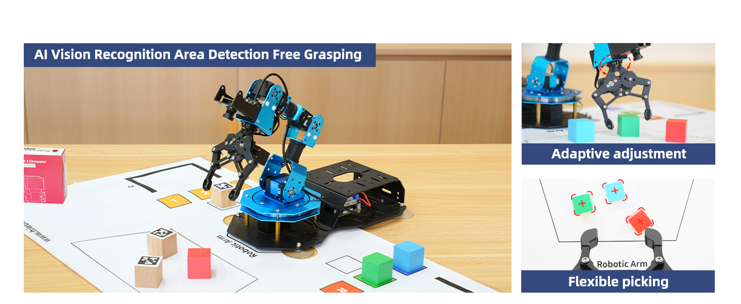 Amazon.com: HIWONDER ArmPi FPV Robot Arm Kit Raspberry Pi 6DOF AI ...