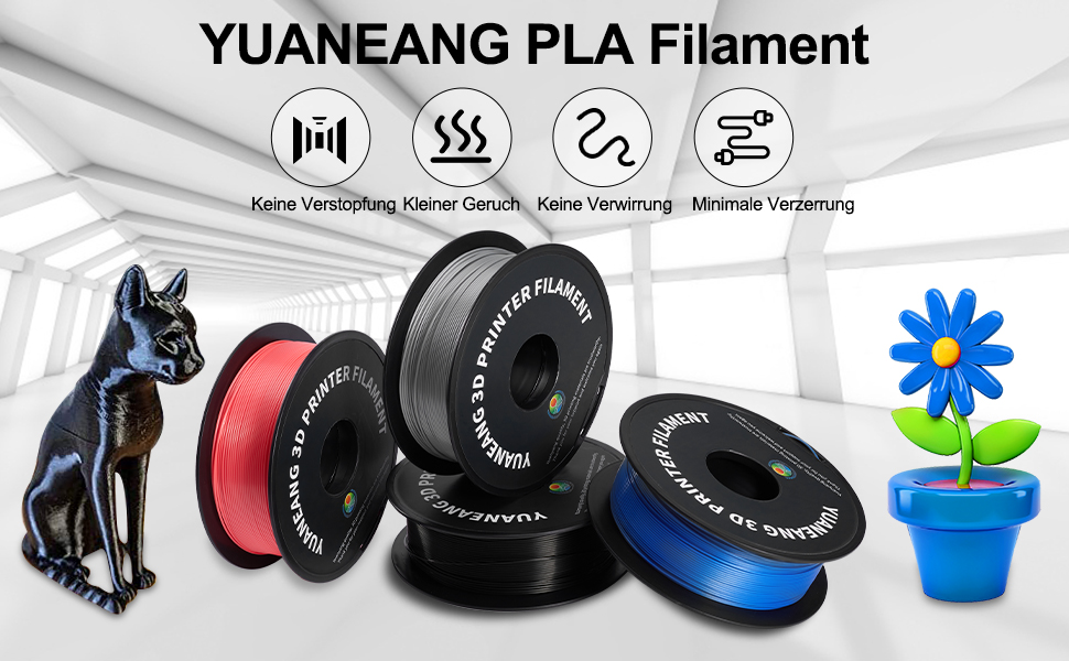 YUANEANG 3D-Drucker-Filament, 3D-PLA-Filament, 3D-Druck, PLA-Filament 1,75 mm 1 kg, PLA (2,2 ...