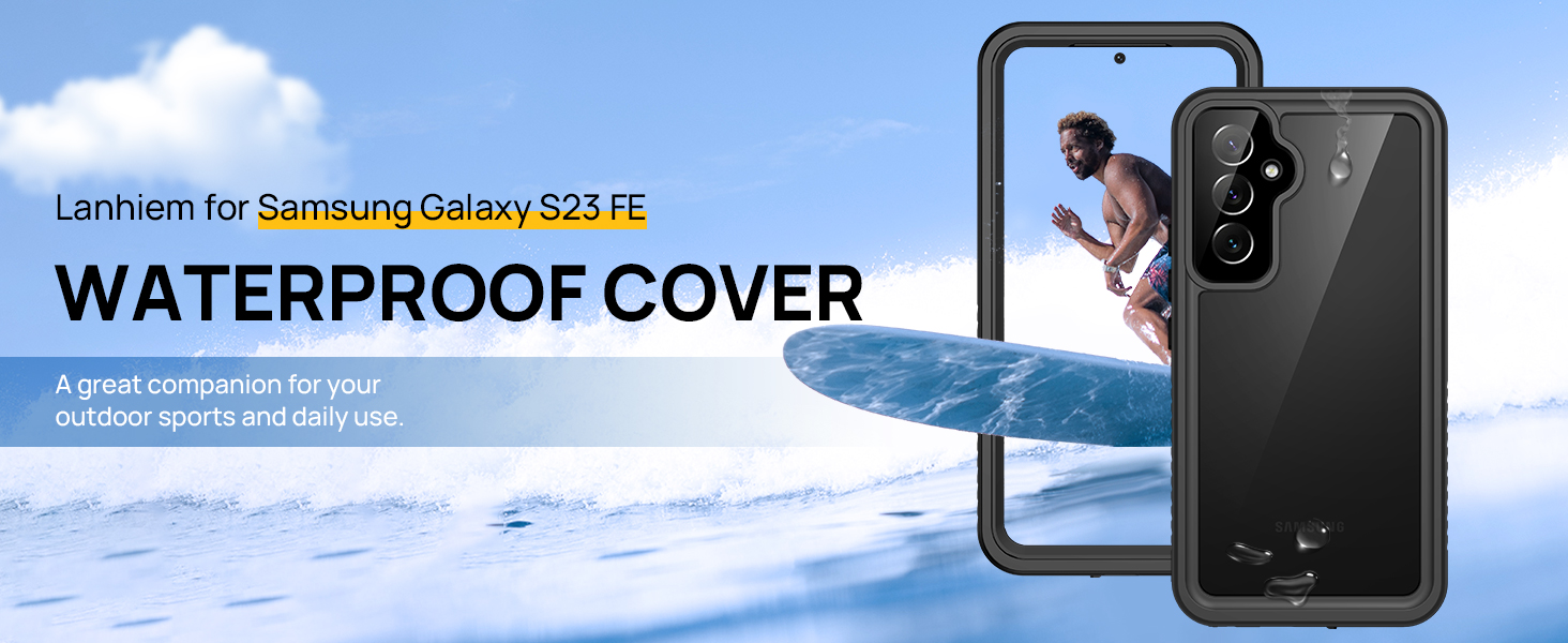 Amazon.com: Lanhiem for Samsung Galaxy S23 FE Case, IP68 Waterproof Dustproof with Built-in ...