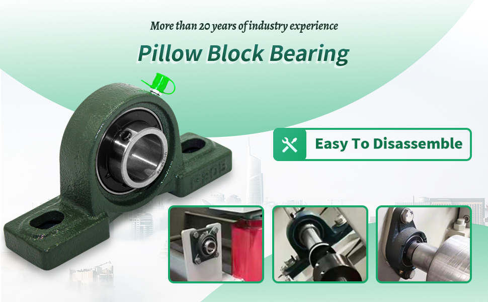 Grewirifc UCP205-16 Pillow Block Bearings (2 Pack) - 1 inch Bore, 2 Bolt Flange Mounted, Solid ...