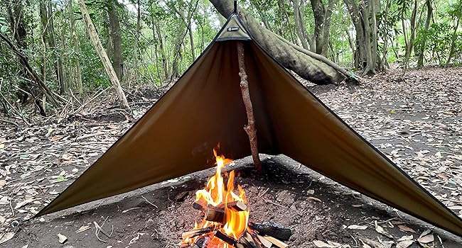 Amazon | ZUKK(ズック) 2WAY 陣幕 軽量 キャンプ TC 焚き火 リフレクター ウィンドスクリーン シェルター 風防 難燃 撥水 防カビ | ZUKK | コンロアクセサリ