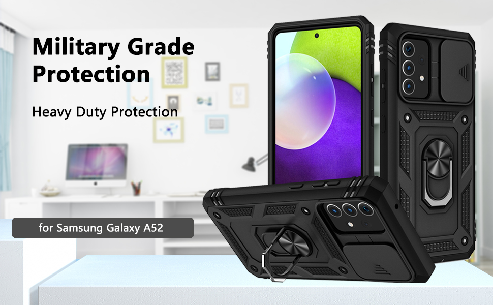 Amazon.com: Fucozan Military Grade Case for Samsung Galaxy A52 5G/4G With Kickstand Ring Holder ...