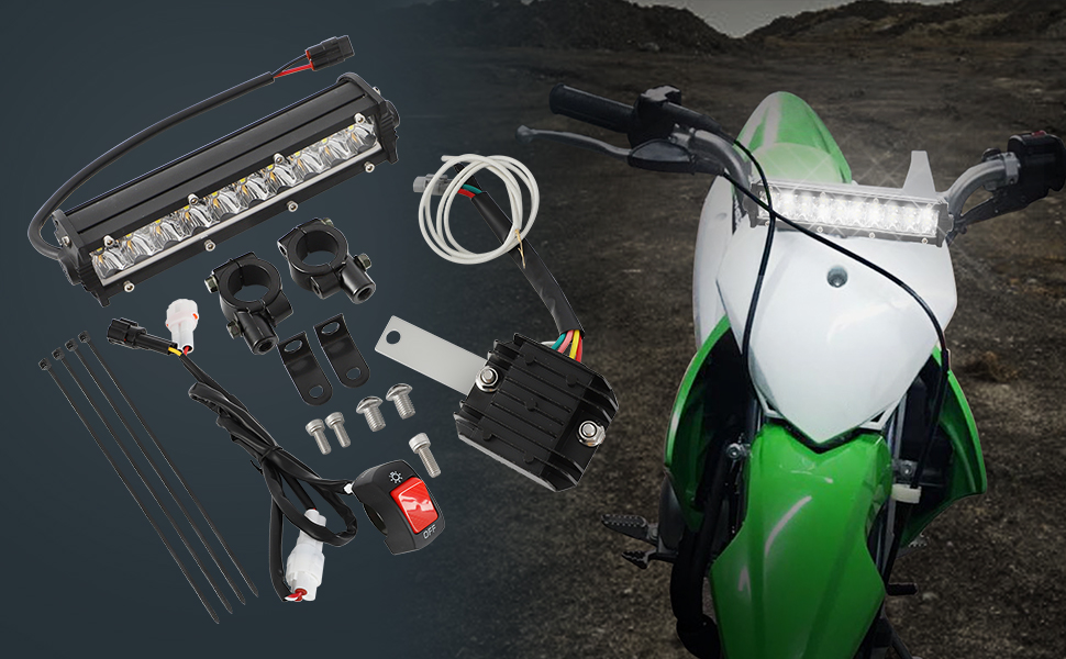 Amazon.com: MOTOQUEEN LED Dirtbike Light Bar Kit Fits for Kawasaki ...