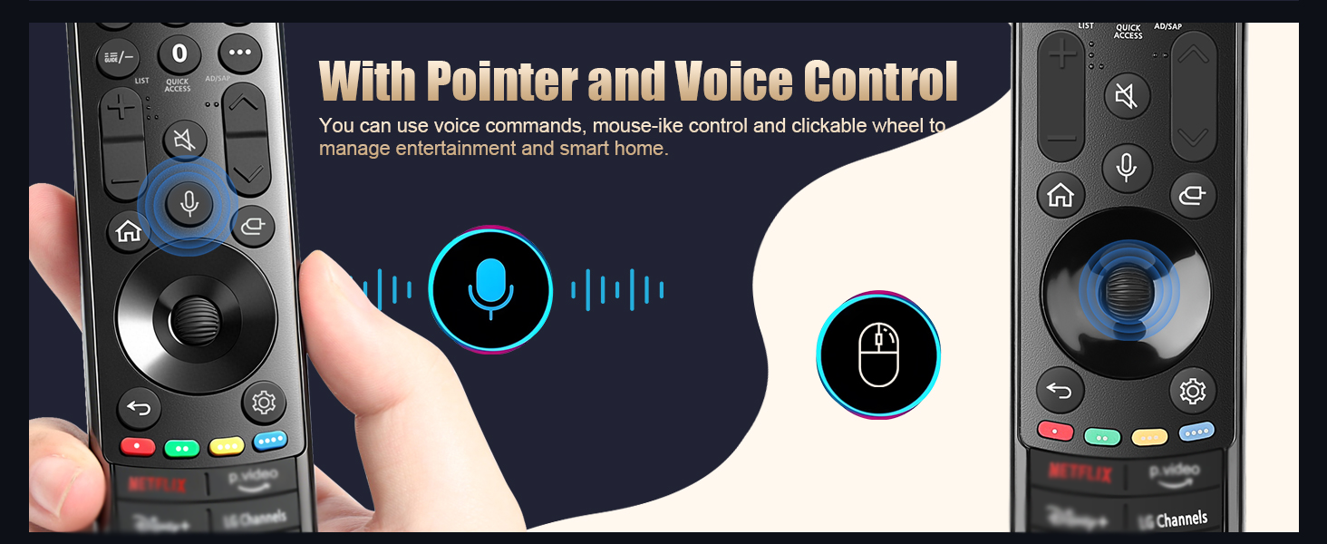 Amazon.com: Replacement Voice Remote Control for LG Smart TVs 2019–2024 ...