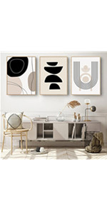 Amazon.de: Sarah Duke 3er Poster Set, Beige Abstrakt Wandbilder Wohnzimmer Bilder, Moderne ...