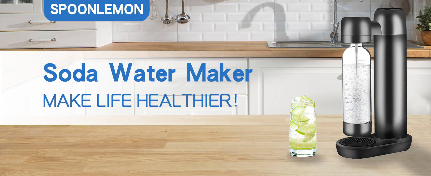 spoonlemon Soda Maker, Seltzer and Sparkling Water Maker, Soda Streaming Machine for Home, Soda ...