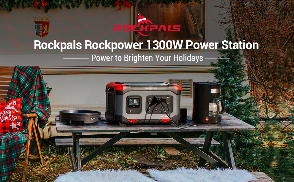 Amazon.com : ROCKPALS Portable Power Station 1254.4Wh, 1300W LiFePO4 Battery Backup Power, Solar ...