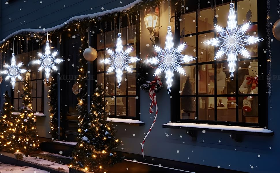 Amazon.com: LYUBASA [Timer] 3Pcs Christmas Window Lights Decorations ...