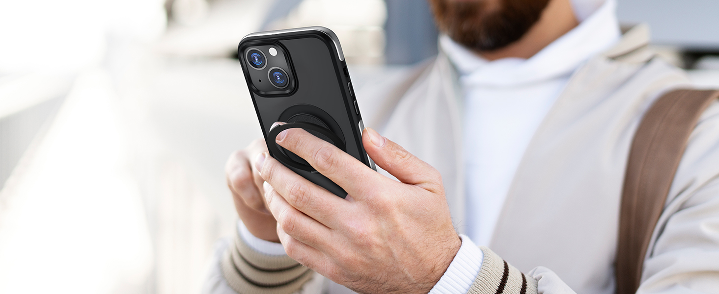 Amazon.com: LAUDTEC Air-Filled Bumper Case for iPhone 15 with Stand, 360° Rotatable Magnetic ...