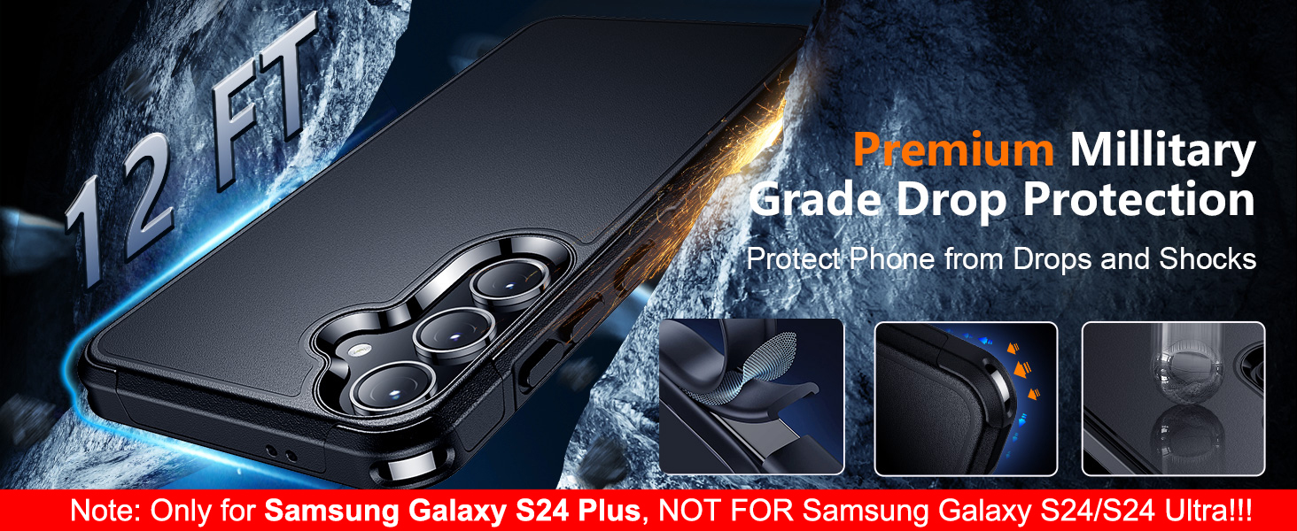 Amazon.com: SPIDERCASE Designed for Samsung Galaxy S24 Plus Case, [10 FT Military Grade Drop ...