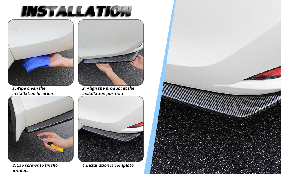 Amazon.com: EOHMAK Car Rear Bumper Diffuser Spoilers 2PCS Auto Rear Bumper Lip Splitter Canard ...