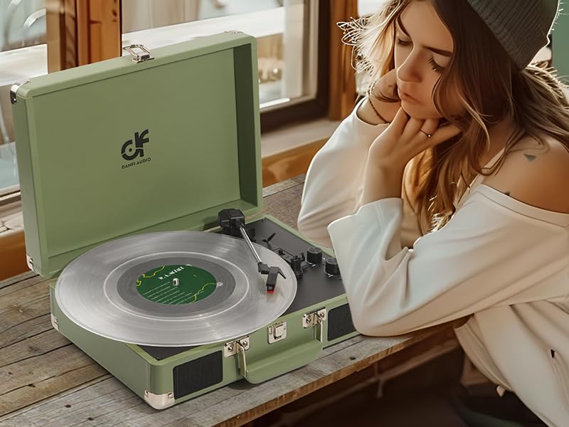 Amazon.com: Vinyl Record Player 3 Speed Portable Suitcase Record Player ...