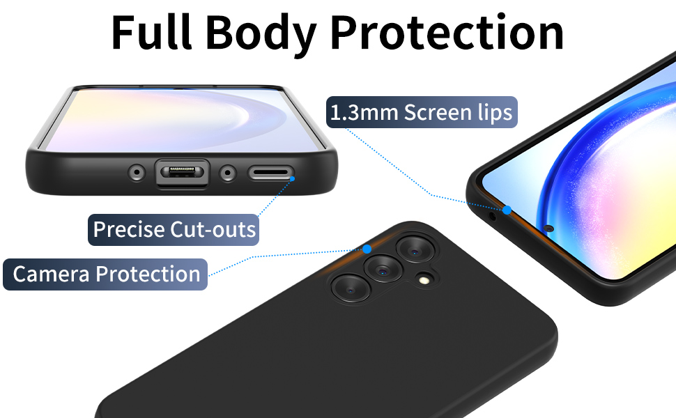 Amazon.com: Foluu Silicone Case for Samsung Galaxy A55 5G, Liquid Gel Rubber Bumper Case with ...